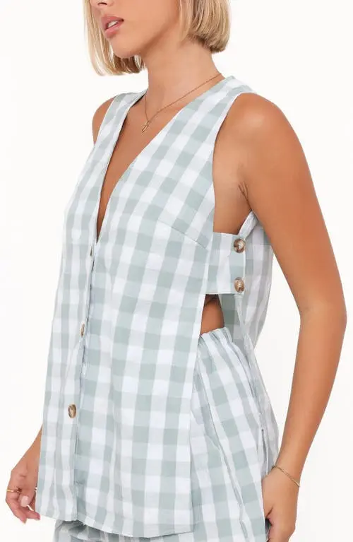 PETAL & PUP Gingham Vest And Shorts Set