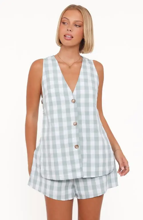 PETAL & PUP Gingham Vest And Shorts Set