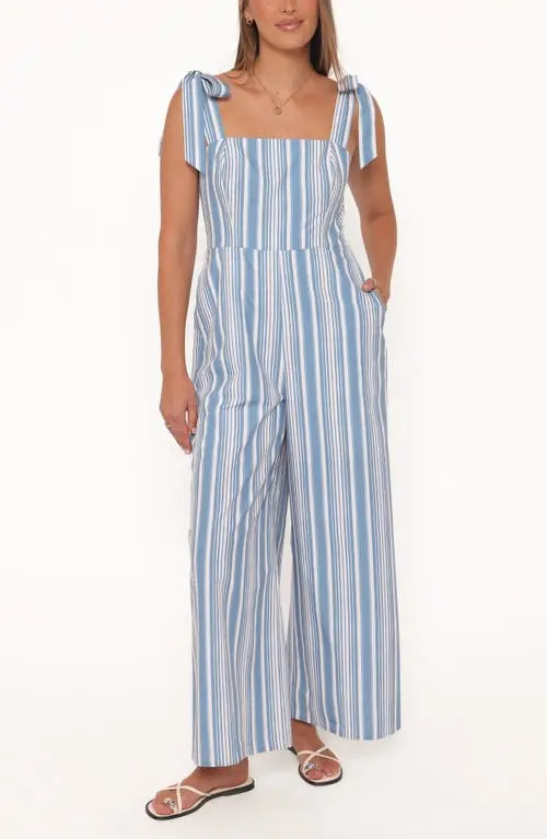 PETAL & PUP Ella Stripe Jumpsuit - Blue/white Stripe
