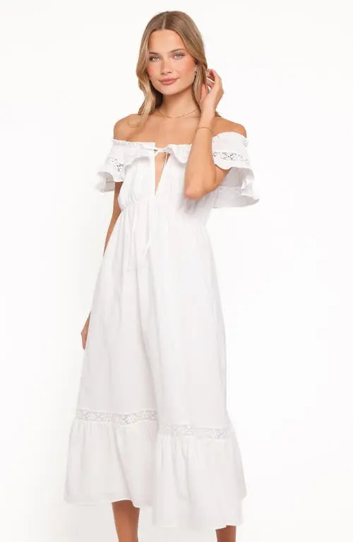 PETAL & PUP Janelle Off-the-shoulder Cotton Dress