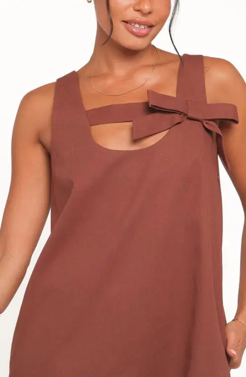 PETAL & PUP Elyria Bow Cotton Shift Minidress