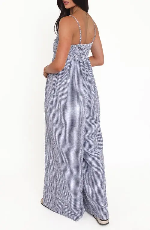 PETAL & PUP Priscilla Gingham Jumpsuit - Blue Gingham