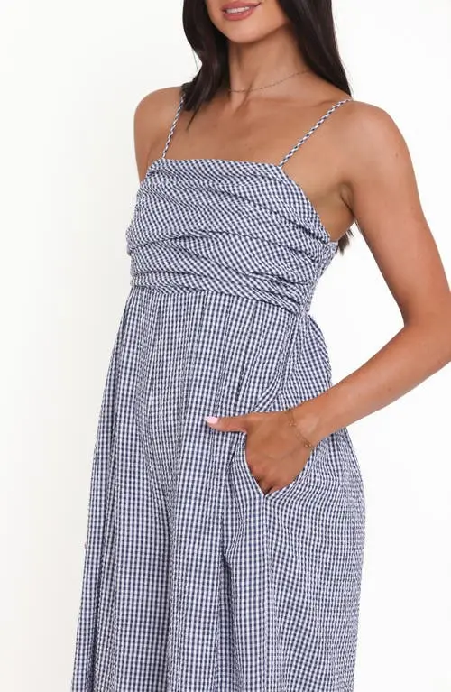 PETAL & PUP Priscilla Gingham Jumpsuit - Blue Gingham