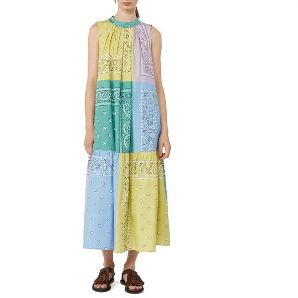 Max Mara Regno Bandana Print Cotton Dress