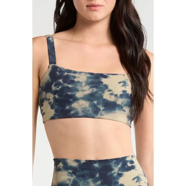 MPG Tie Dye Sports Bra - Silver Sage Shibori