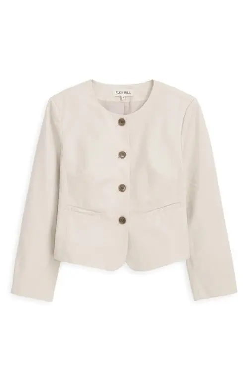 ALEX MILL Collarless Cotton & Linen Jacket - Sand