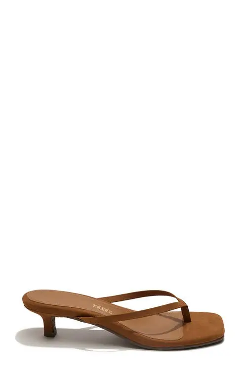 Tkees Julia Kitten Heel Flip Flop - Camel Suede