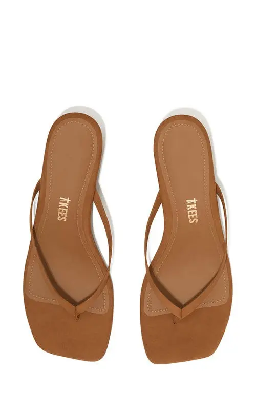Tkees Julia Kitten Heel Flip Flop - Camel Suede