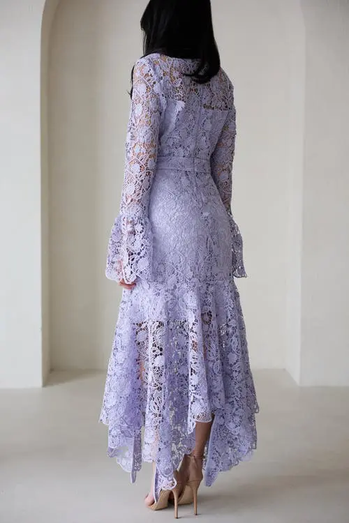 VASILIKI Leila High-neck Lace Dress