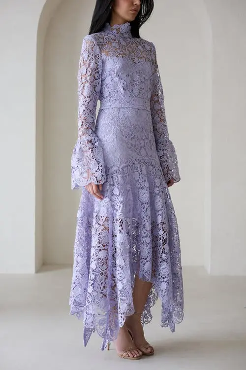 VASILIKI Leila High-neck Lace Dress