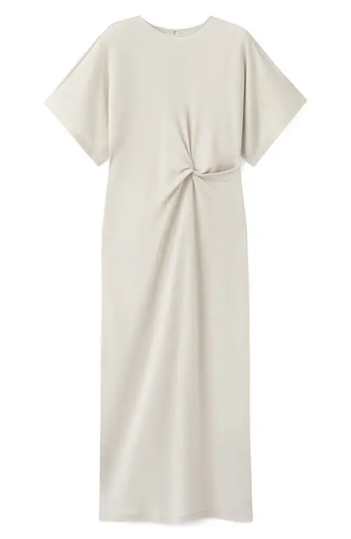 Mango Gathered Midi Dress - Ecru