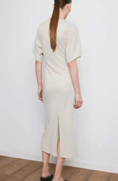 Mango Gathered Midi Dress - Ecru