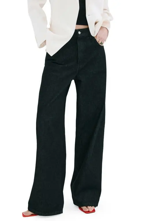 Mango High Waist Balloon Jeans - Black