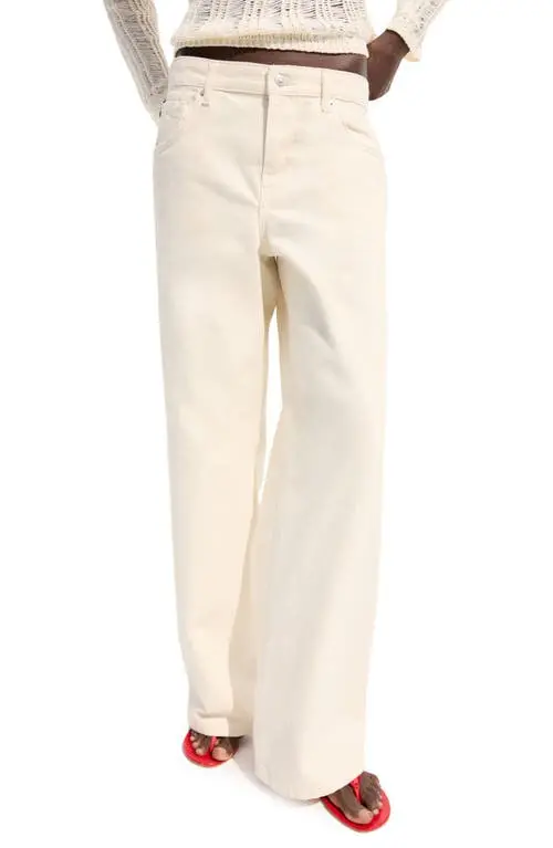 Mango Low Rise Wide Leg Jeans - Vanilla