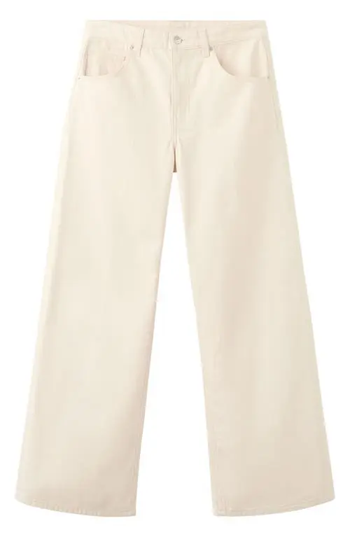 Mango Low Rise Wide Leg Jeans - Vanilla