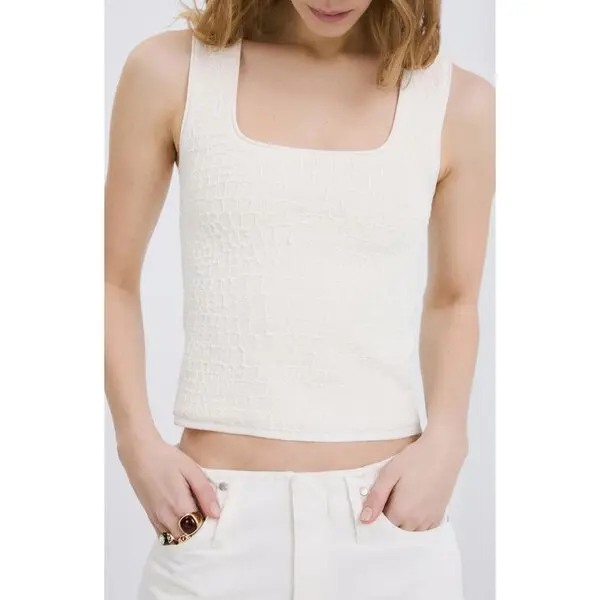 Mango Croc Embossed Knit Tank