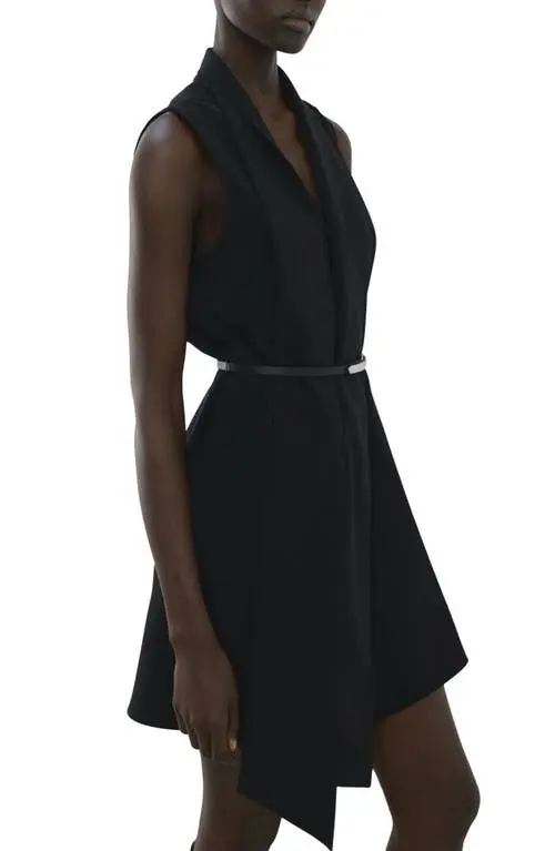 Mango Scarf Neck Belted Minidress