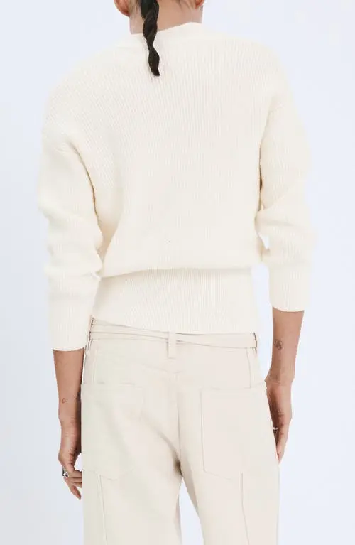 Mango V-neck Ribbed Sweater - Ecru