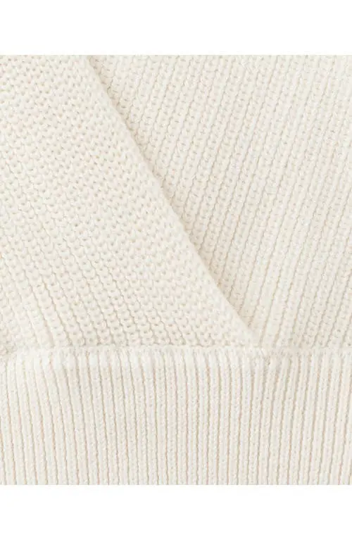 Mango V-neck Ribbed Sweater - Ecru