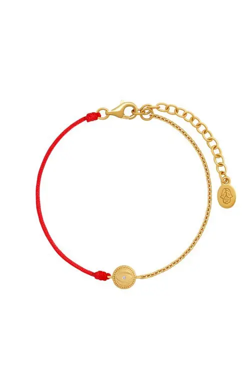 KARMA AND LUCK Evil Eye Red String Gold Plated Chain Bracelet Radiant Safeguard - Red/gold