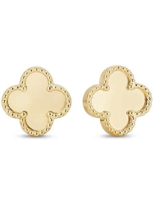 DEVATA Clover Stud Earrings In 14k Gold - Yellow Gold