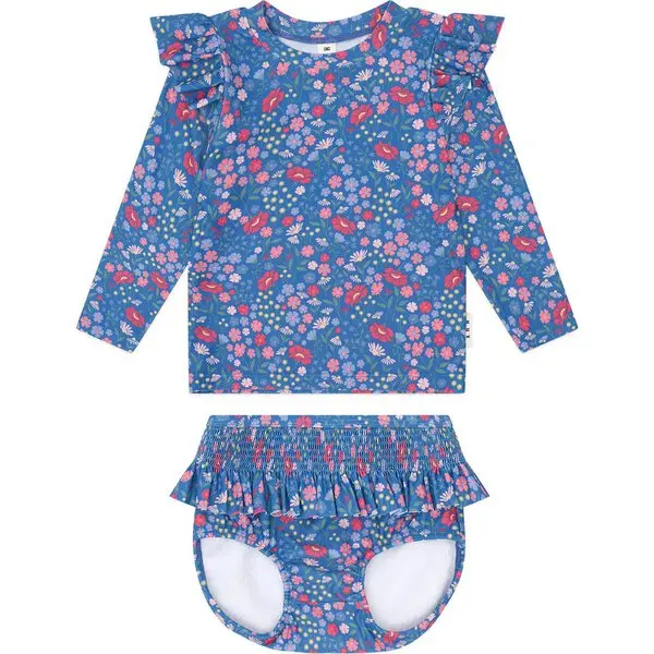 HUXBABY Floral Swim Set - Riviera Blue Multi