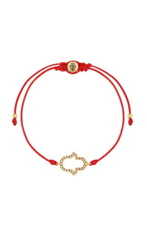 KARMA AND LUCK Infinite Guidance Hamsa String Bracelet - Red