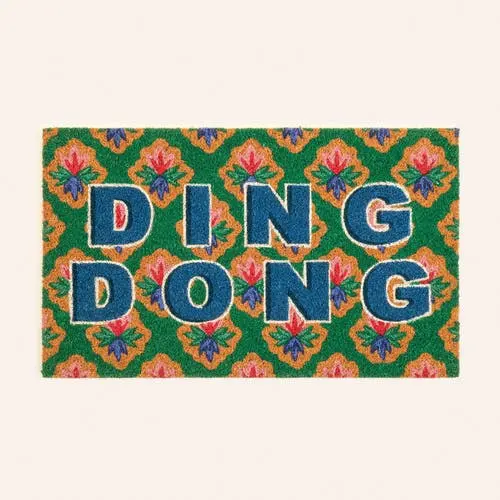 ZSA ZSA ZSU Kerala Ding Dong Coir Doormat 18" X 30 - Blue-green
