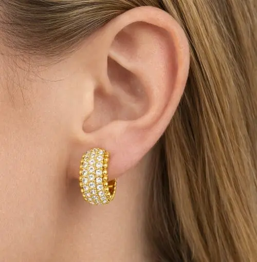 DONATELLO GIAN Chunky Crystal Hoop Earrings