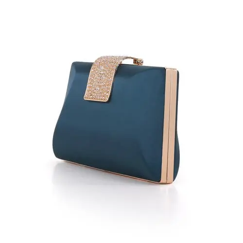 Badgley Mischka Amira Faceted Minaudiere Clutch - Teal