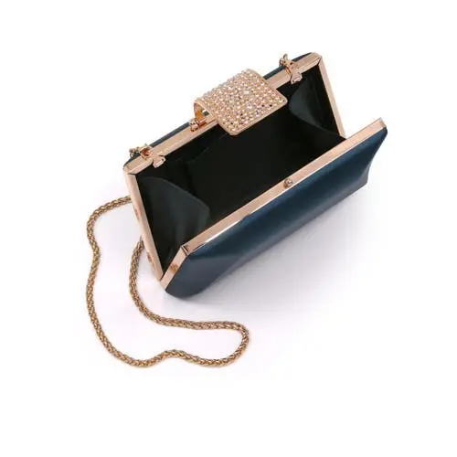 Badgley Mischka Amira Faceted Minaudiere Clutch - Teal