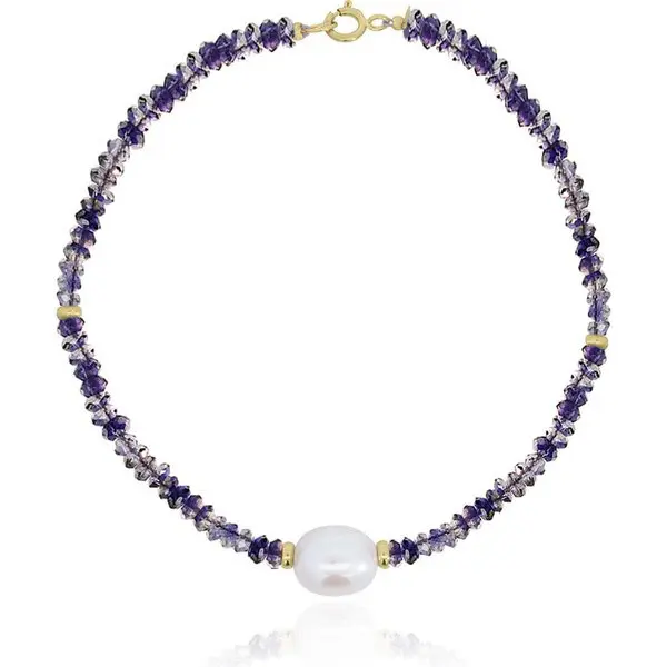 THE LOVERY FINE JEWELRY Iolite Bead Pearl Bracelet - Lolite