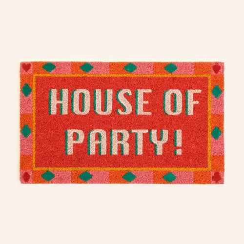 ZSA ZSA ZSU Kerala Party Coir Doormat 18" X 30 - Pink