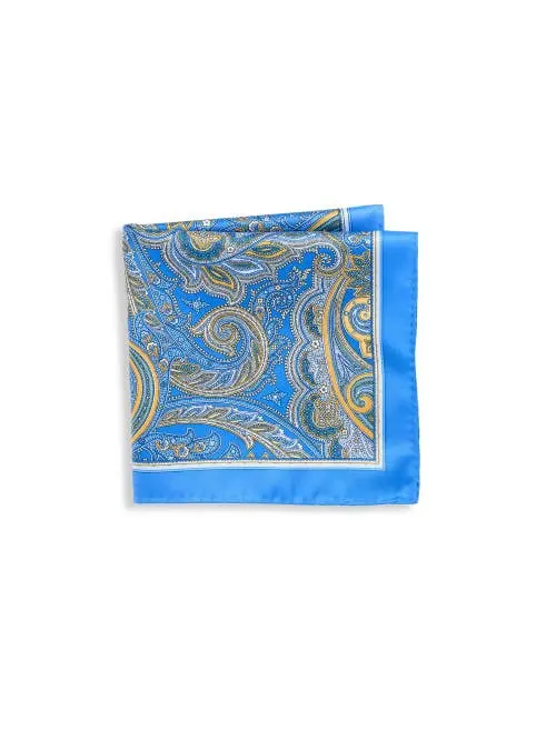 SYNRGY BY DXL Big & Tall Exploded Paisley Pocket Square - Blue