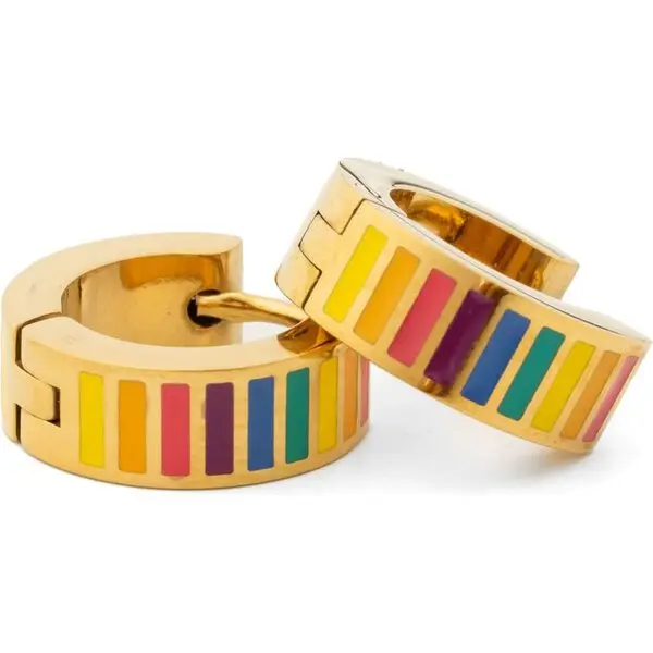 PIP POP Enamel Hoop Earrings - Rainbow