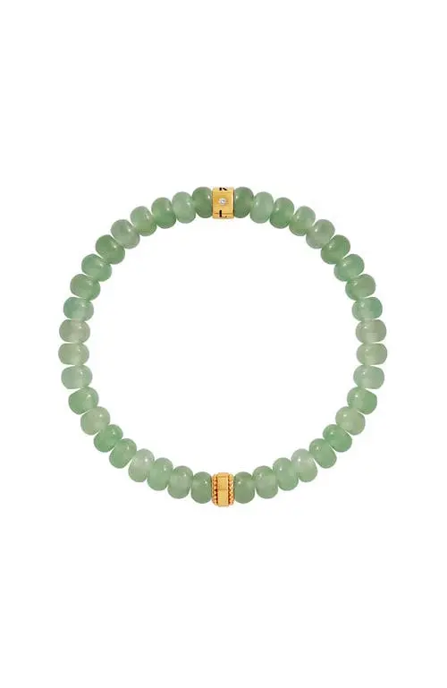 KARMA AND LUCK Sacred Balance Jade Stretch Bracelet - Pastel Green/gold