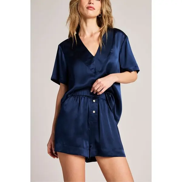 NEGATIVE UNDERWEAR Eclipse Washable Silk Boxer - Navy