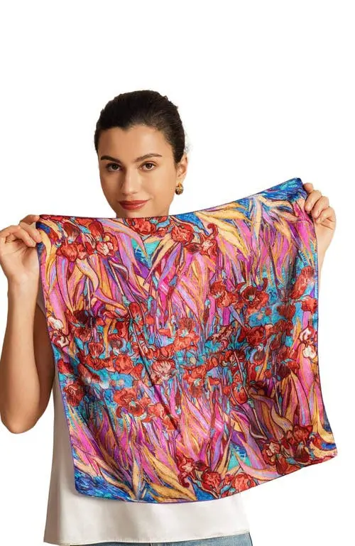 SILKSILKY Pure Silk Abstract Square Scarf - Multi