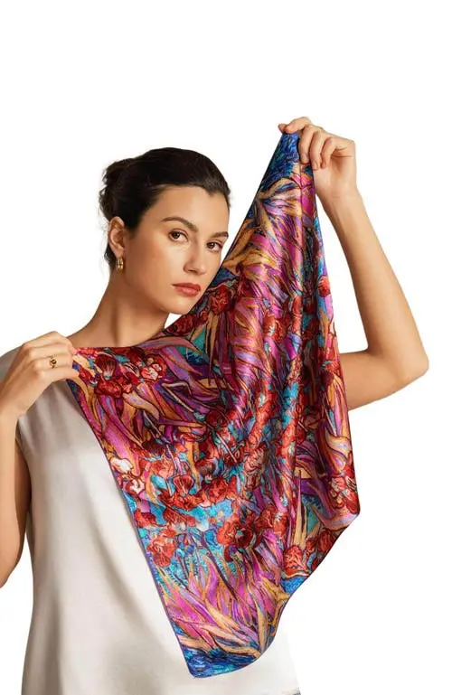 SILKSILKY Pure Silk Abstract Square Scarf - Multi