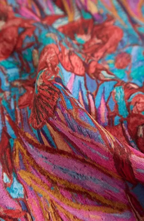 SILKSILKY Pure Silk Abstract Square Scarf - Multi