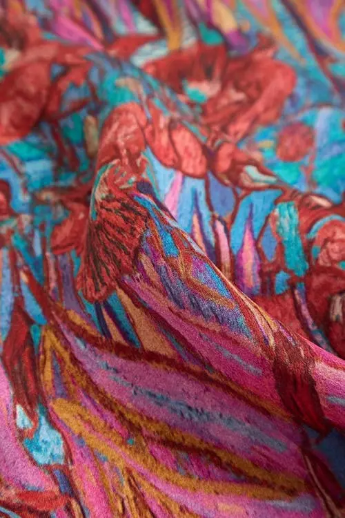 SILKSILKY Pure Silk Abstract Square Scarf - Multi
