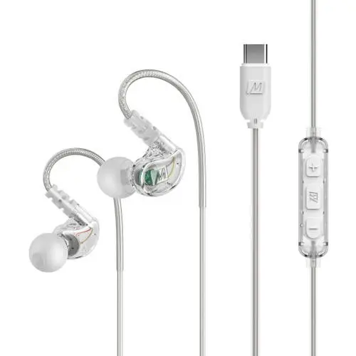 MEE AUDIO M6 In-ear Sports Headphones With Memory Wire And Headset - Clear