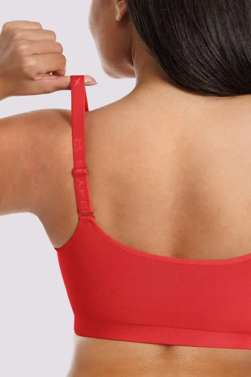 SHAPELLX Skin Flow Seamless Front-zip Wireless Bra - Red