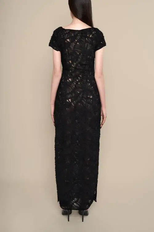 CONTESSA MILLS Fleur Sheer Italian Lace Maxi Dress