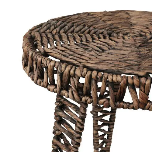 JONATHAN Y Amara Bohemian Handwoven Round End Table