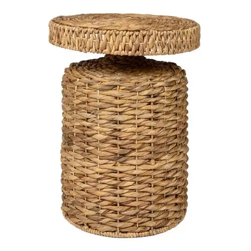 JONATHAN Y Marisol Bohemian Woven Round Accent Table - Natural