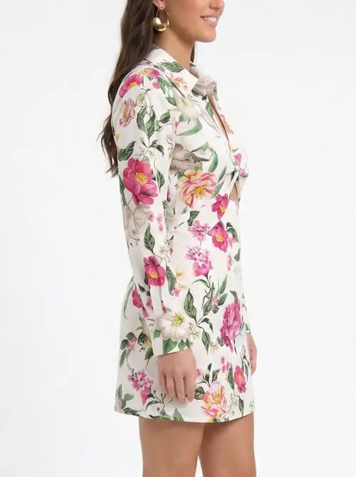 Rachel Rachel Roy Floral Print Shirtdress With Cutout