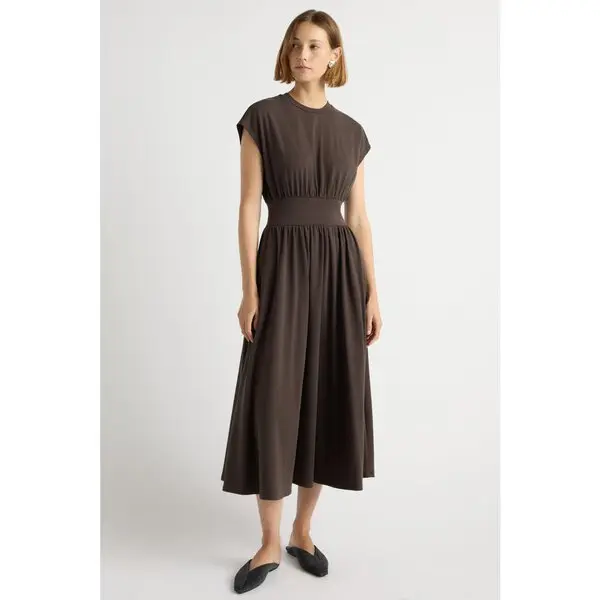 Modern Citizen Prima Jersey Midi Dress - Dark Truffle