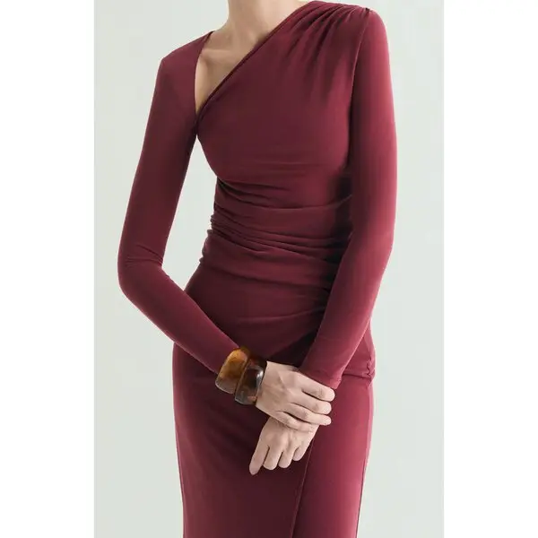 SCALPERS Asymmetrical Fluid T-shirt - Cherry