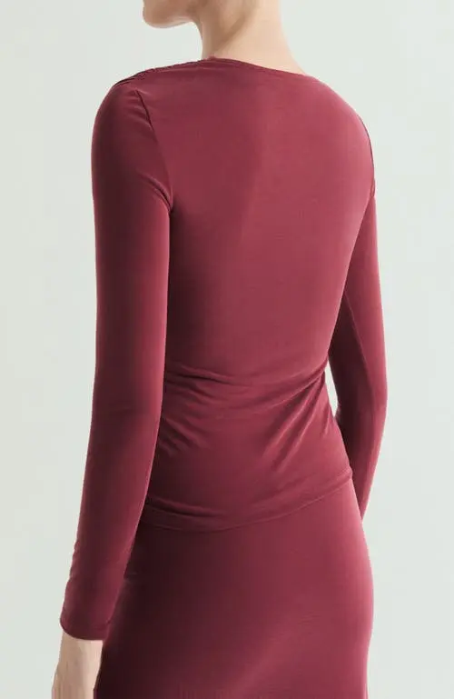 SCALPERS Asymmetrical Fluid T-shirt - Cherry